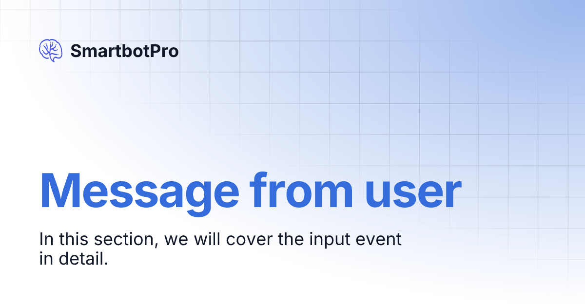 Message from user | SmartbotPro